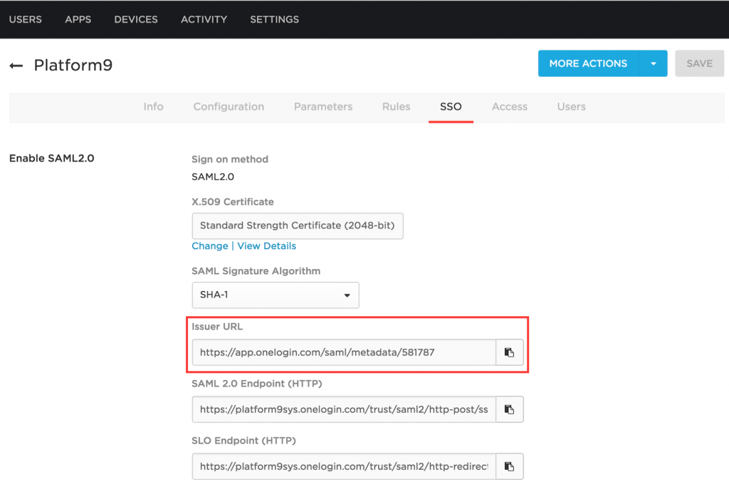 Single Sign-on with OneLogin - Platform9 Managed Openstack Docs