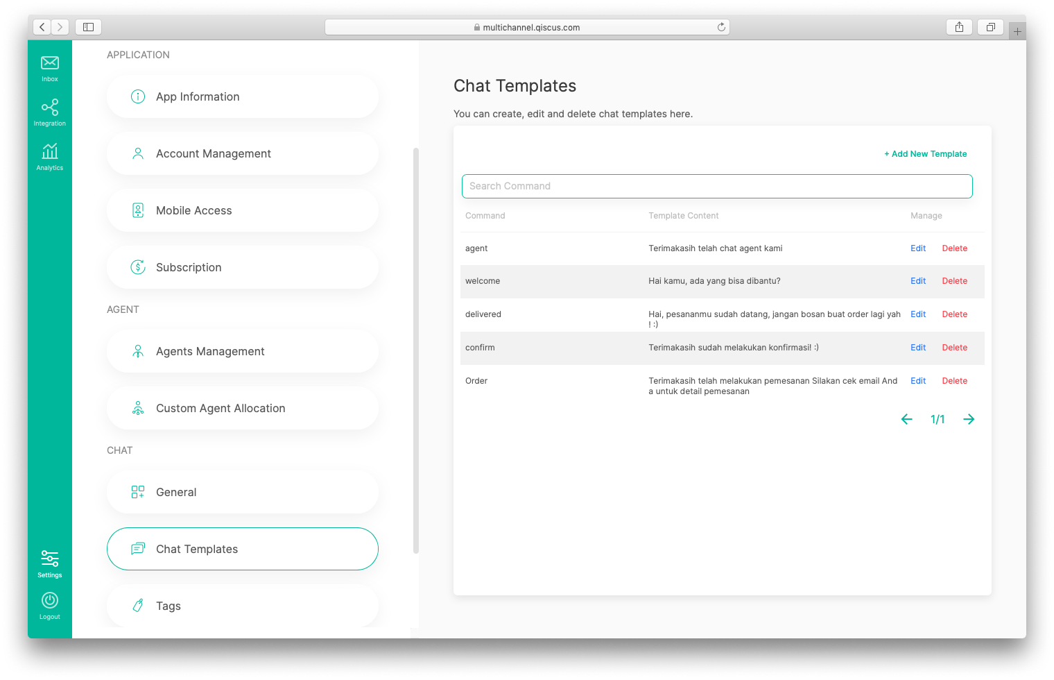 Settings and Configuration - Documentations | Qiscus