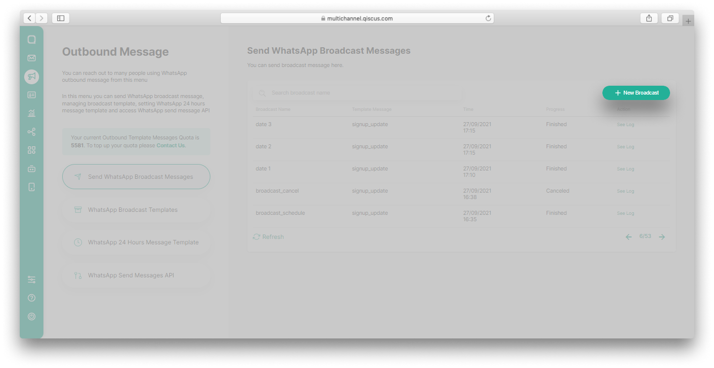 WhatsApp Broadcasts - Documentations | Qiscus