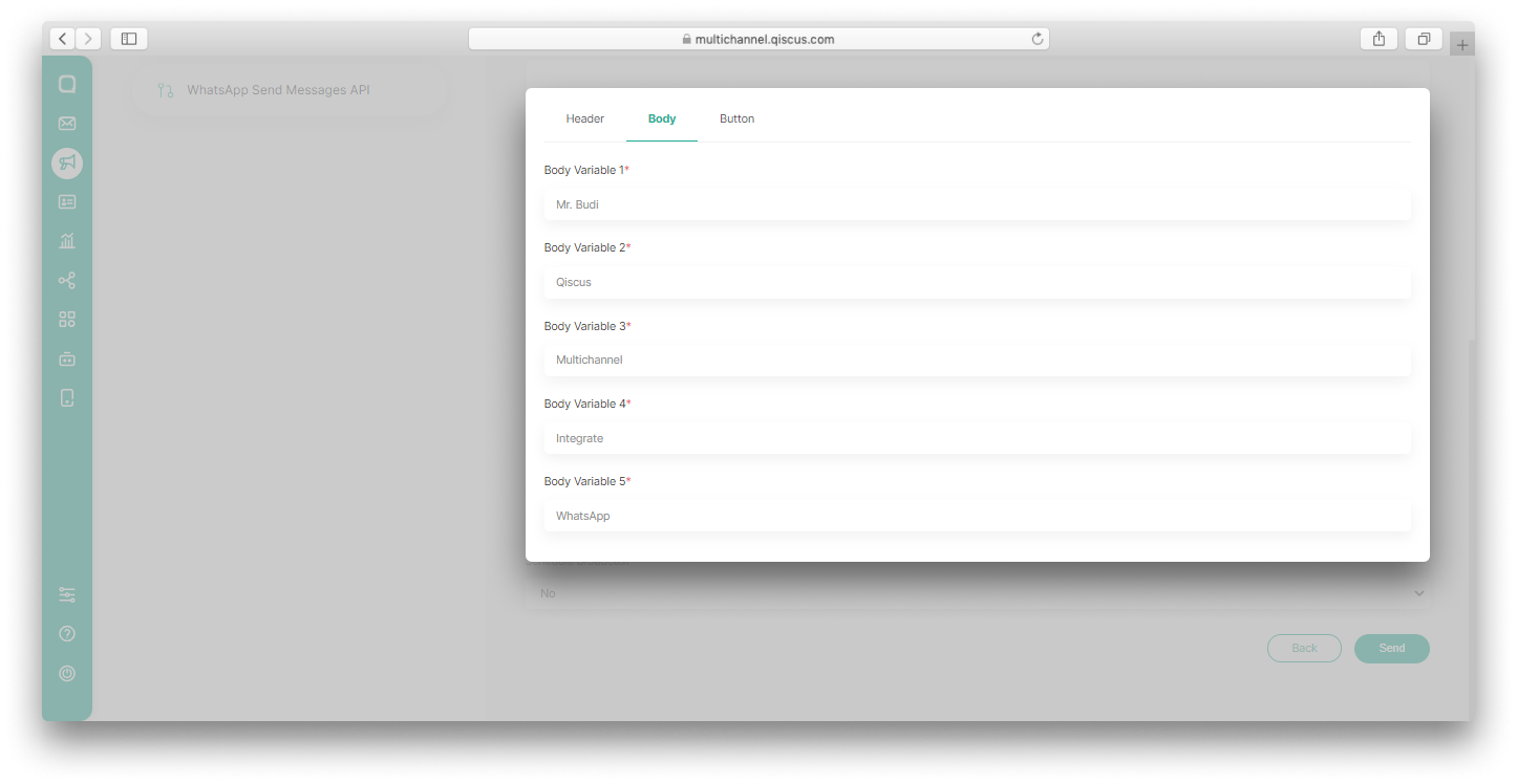 WhatsApp Broadcasts - Documentations | Qiscus