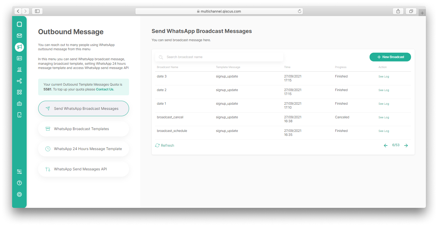 WhatsApp Broadcasts - Documentations | Qiscus