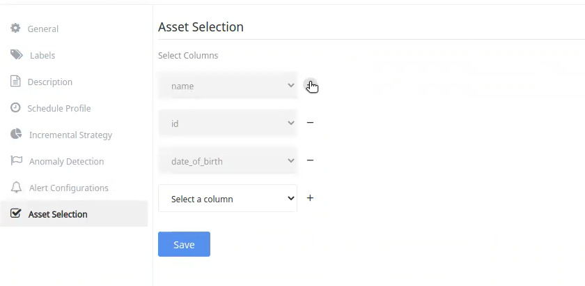Asset Selection Settings - Torch
