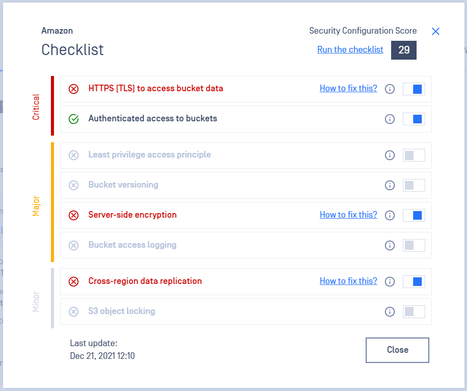 Security Checklist - MetaDefender for Secure Storage